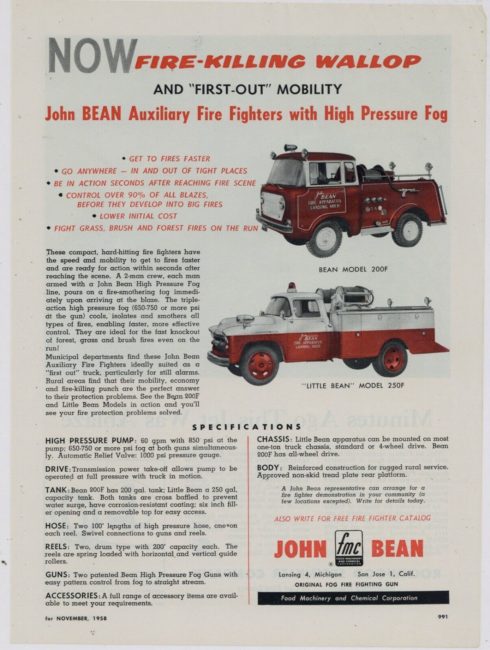 John Bean FireTruck Ad FC-150 | eWillys