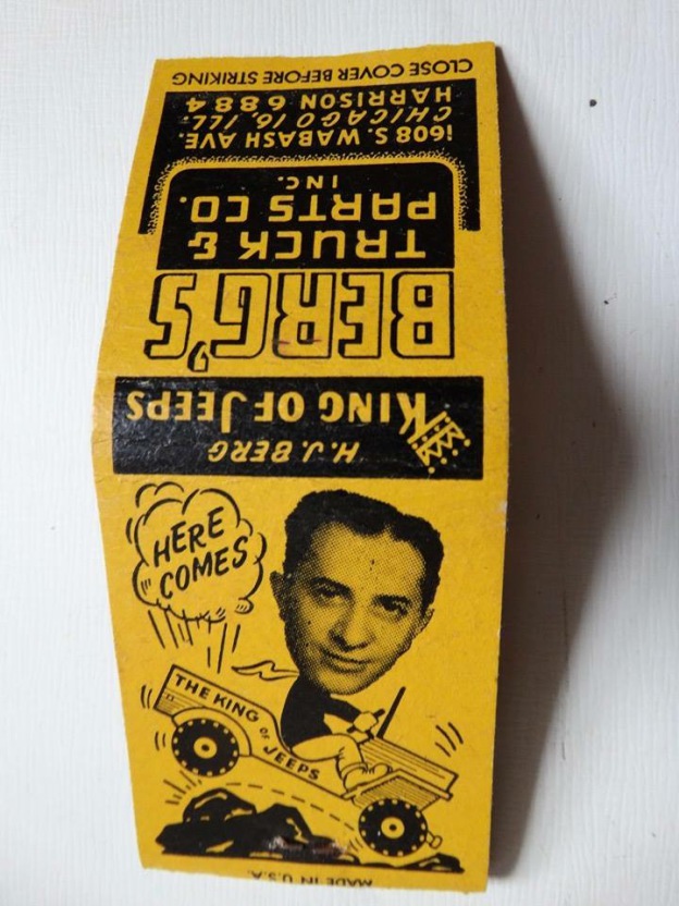 Berg: King of Jeeps Matchbook Cover | eWillys