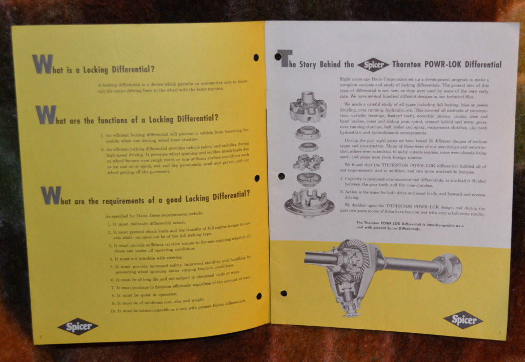 1956 Spicer/Dana Thornton Power Lok Brochure on eBay | eWillys
