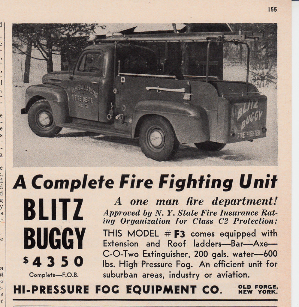 1951 Ad for Blitz Buggy Fire Truck on eBay | eWillys