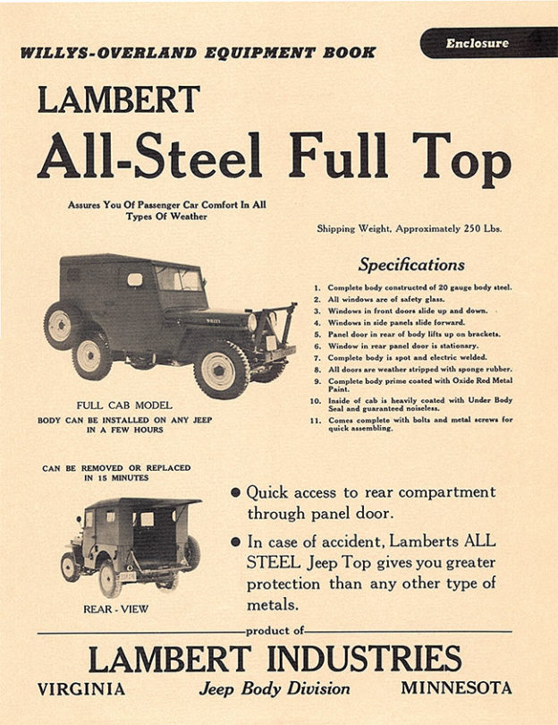 Lambert Industries Steel Hardtop | eWillys