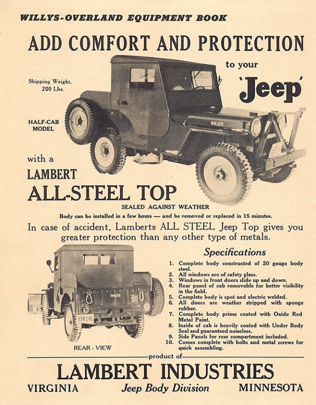 Lambert Industries Steel Hardtop | eWillys