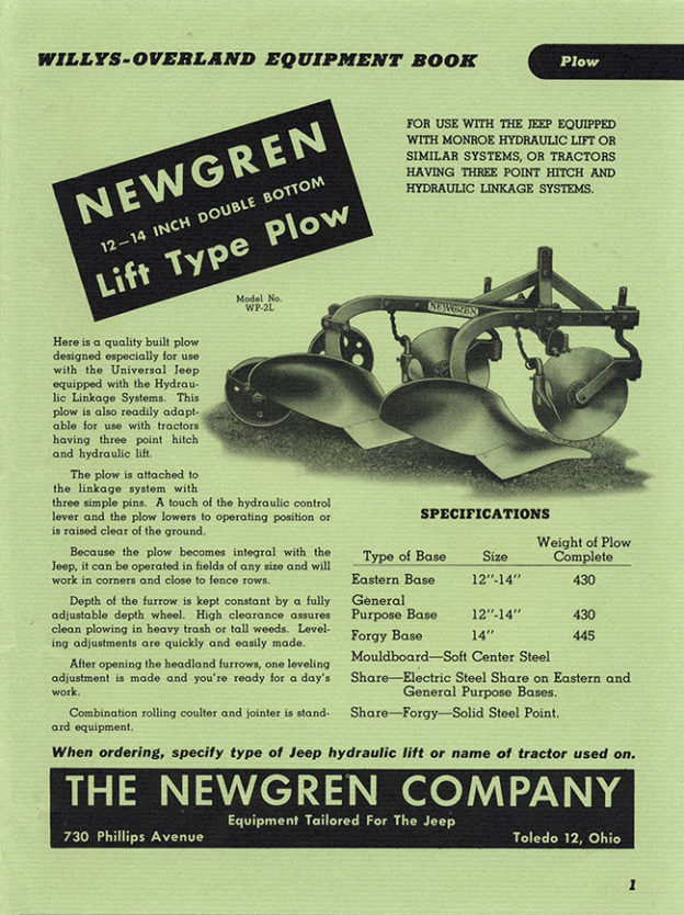 Newgren Plow Brochures | eWillys