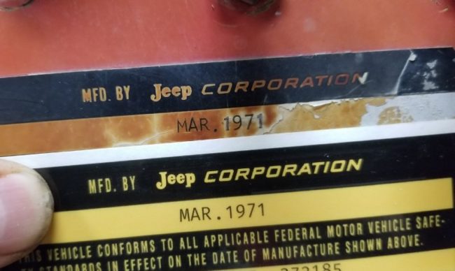 CJ-5 VIN Sticker Reproductions $50 | eWillys