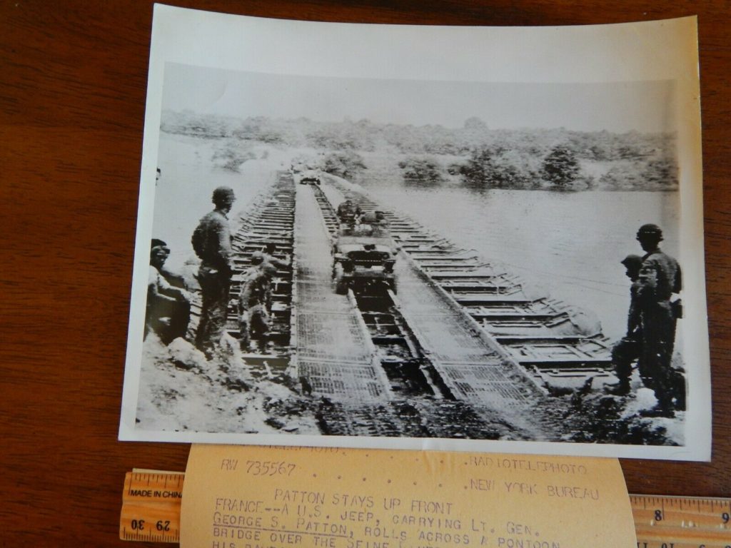 1944 Photo of Patton on Pontoon Bridge on eBay | eWillys