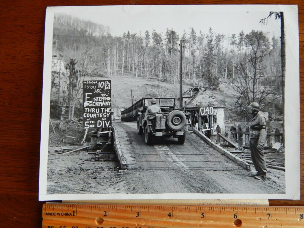 1945 Photo of 5th Division German Entry Point on ebay | eWillys