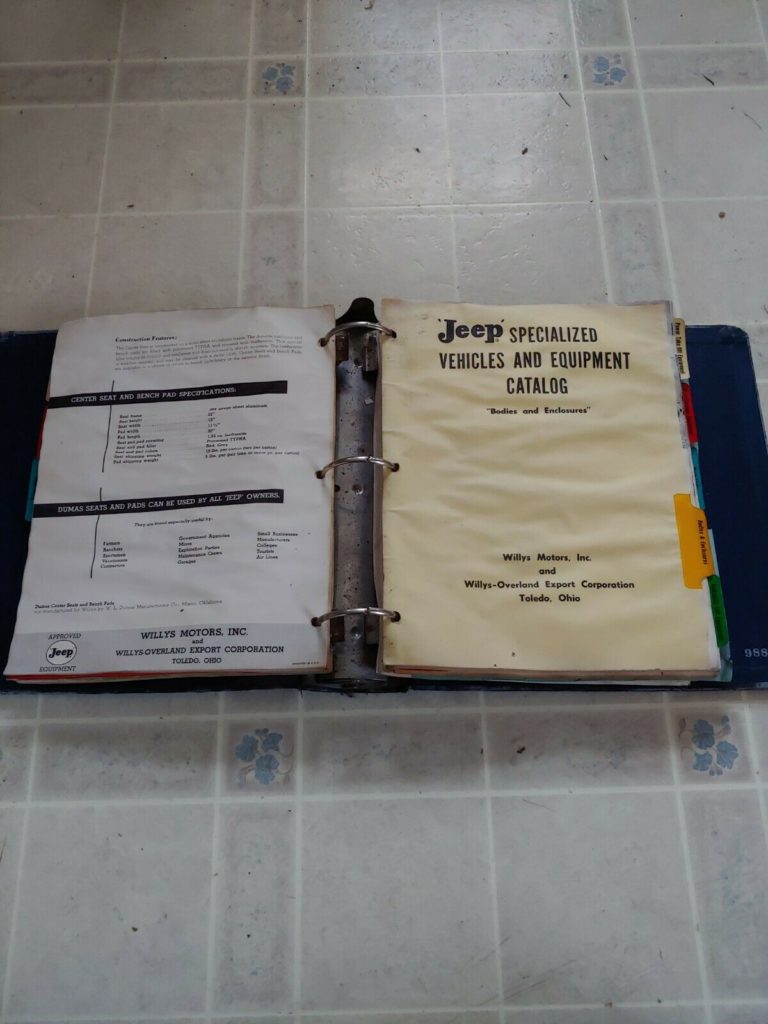 Mid-1950s Willys Motors ‘Jeep’ Specialized Equipment Binder on eBay ...