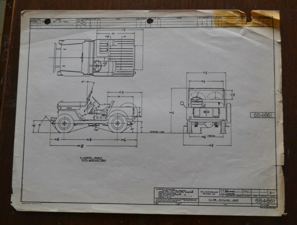 DJ-3A, CJ-3B, CJ-6, Wagons, Trucks Drawings on eBay | eWillys
