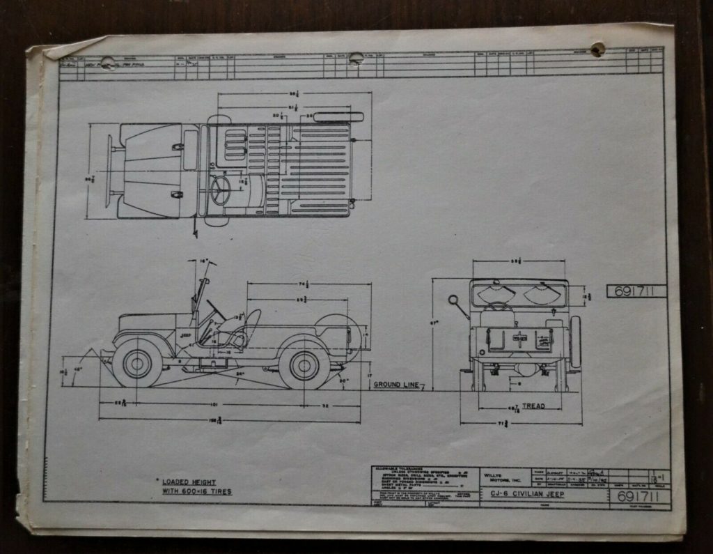 DJ-3A, CJ-3B, CJ-6, Wagons, Trucks Drawings on eBay | eWillys