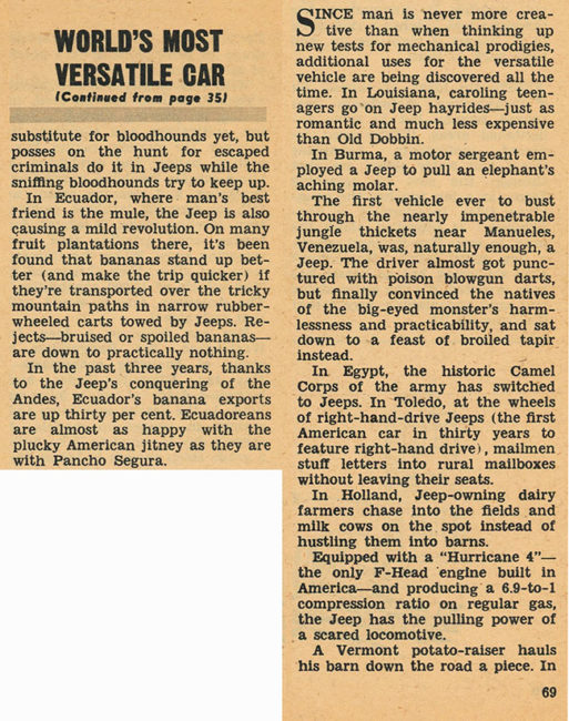 1952 Article “The World’s Most Versatile Car” | eWillys