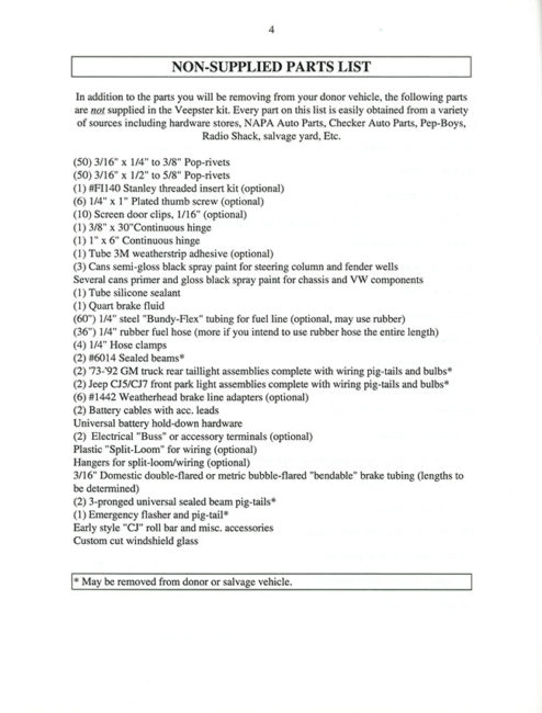 VEEPSTER Builder’s Guide and Assembly Manual | eWillys