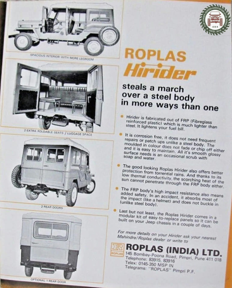 Roplas Bodies and Hardtops for Mahindra Jeeps | eWillys