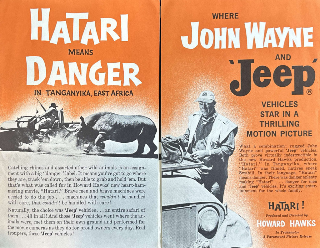March 1962 Hatari Jeep Brochure | eWillys