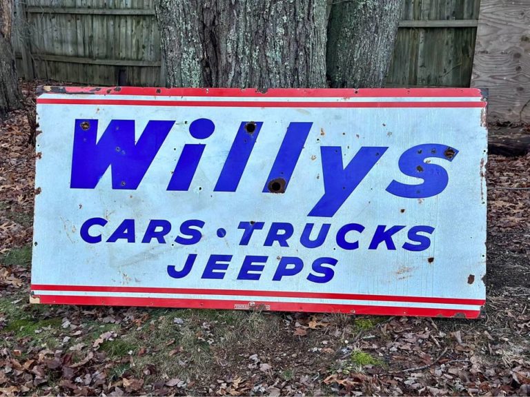 Willys-Overland Porcelain Sign Johnston, RI $2750 | eWillys