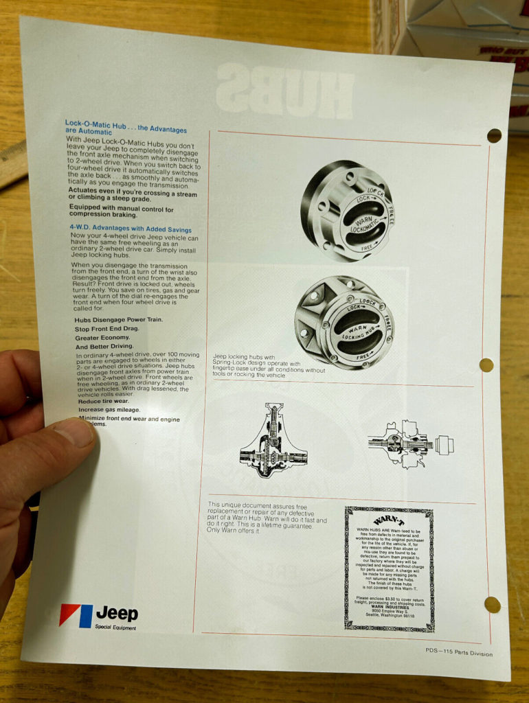 1970’s Warn Hubs Brochure on eBay | eWillys